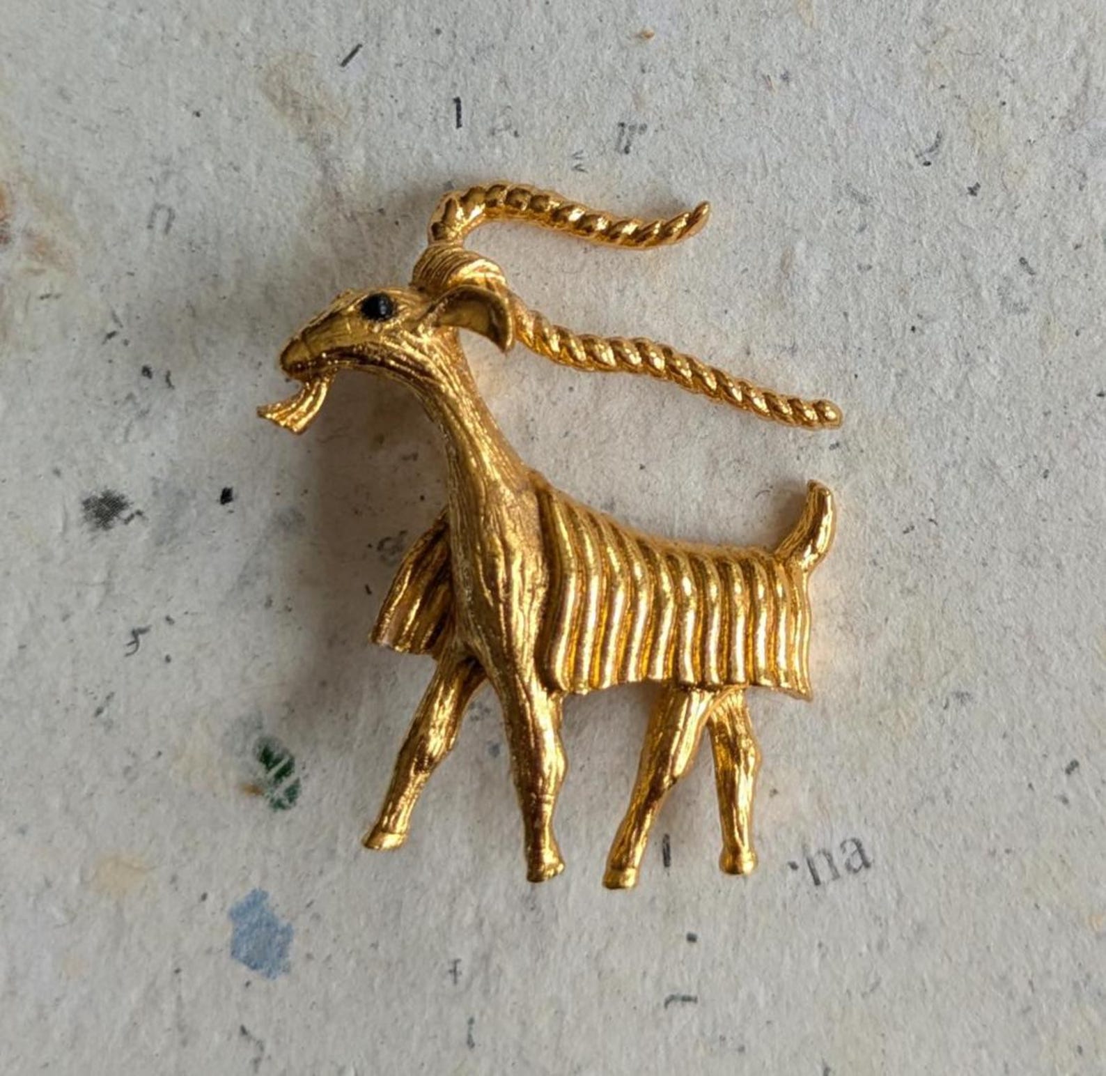 Vintage Billy Goat Long Horn Ram Gold Black Eyes Stoic Rare and Cute ...