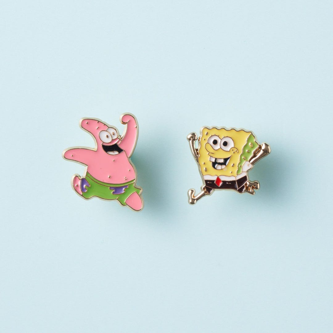 Cute Spongebob and Patrick Star Enamel Pins - Fun Collectibles for Fans ...