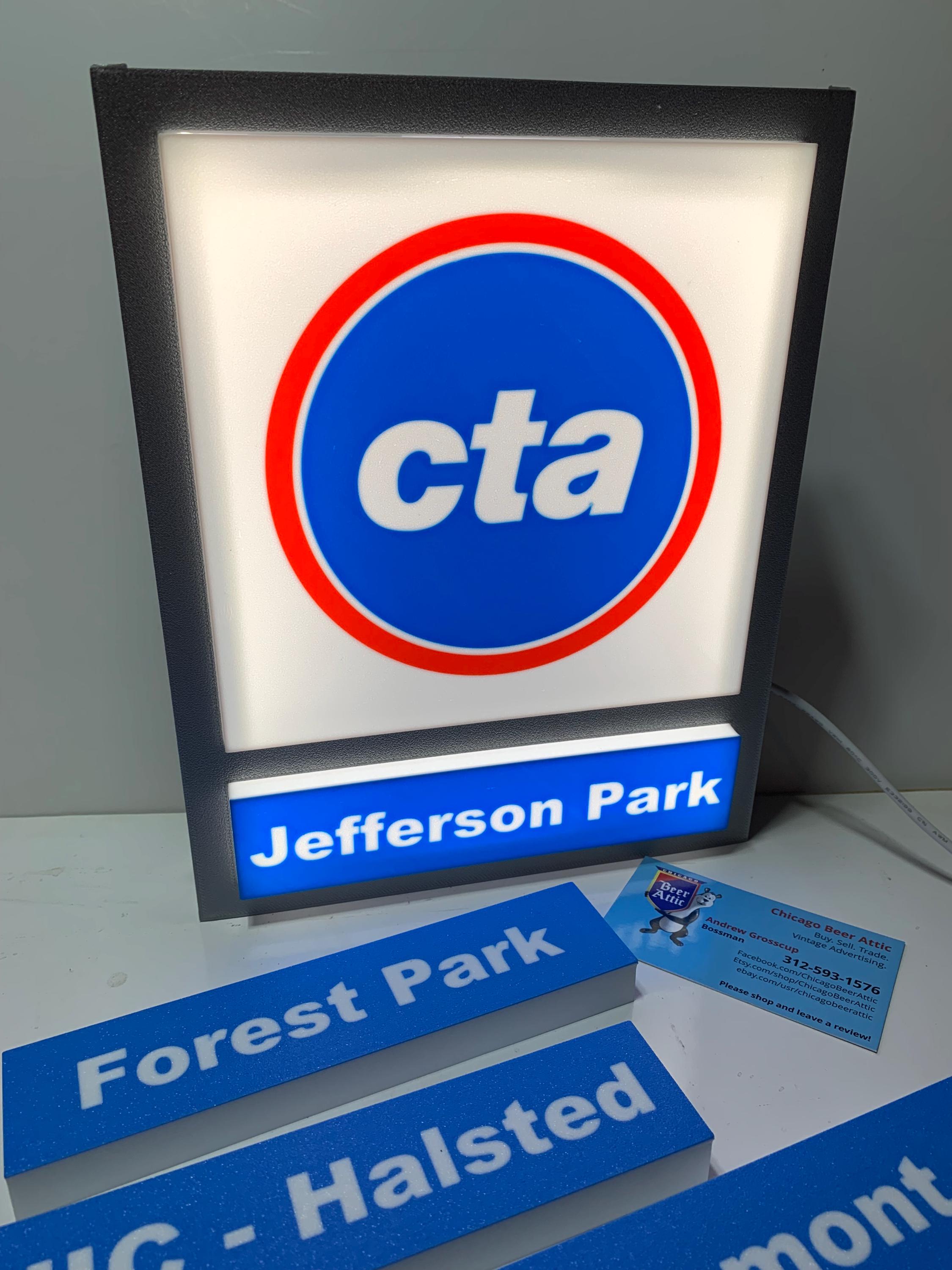 Chicago Transit Authority (CTA) Lit Miniature Replica Signs ...