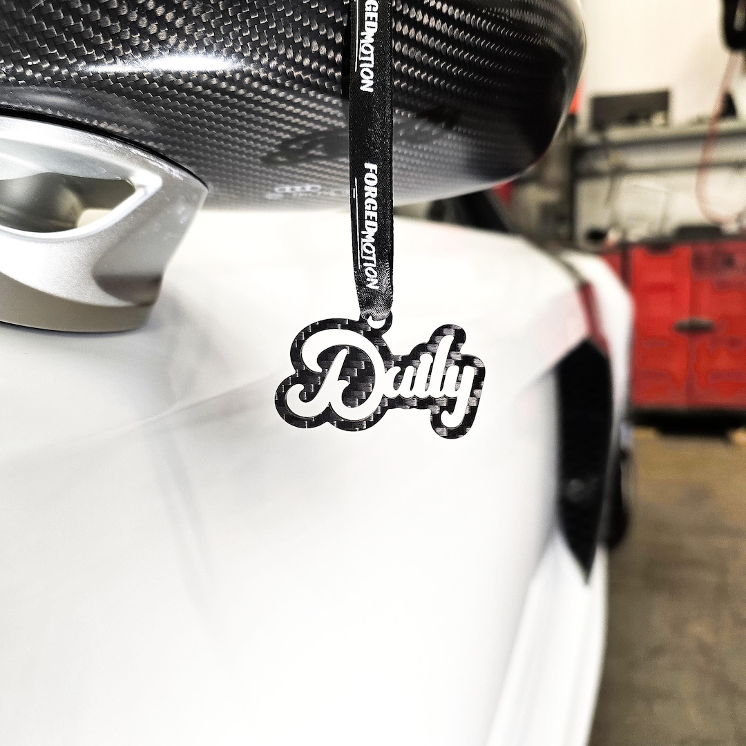 Carbon Fibre DAILY Sign Rear View Mirror Pendant Hanger Ornament Bmw ...