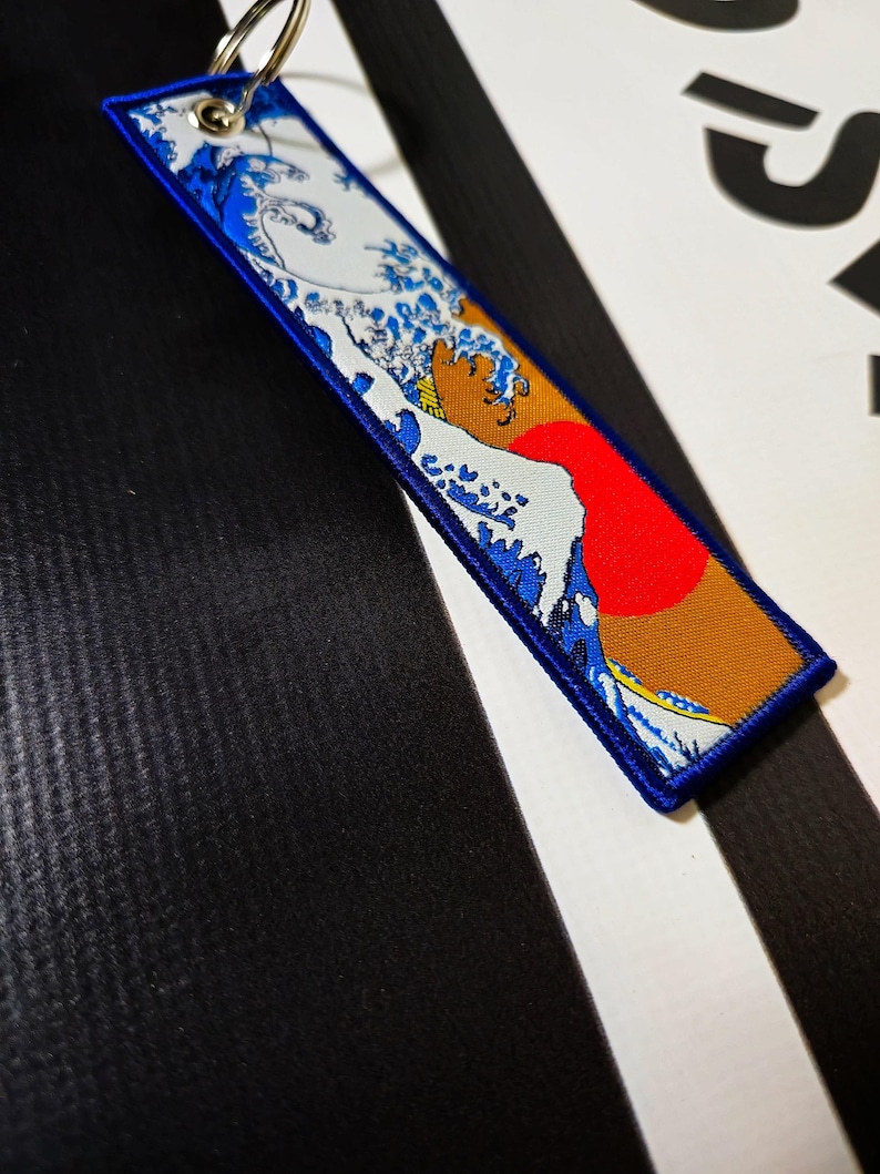 Great Wave off Kanagawa Flight Tag Keyring Green - Etsy