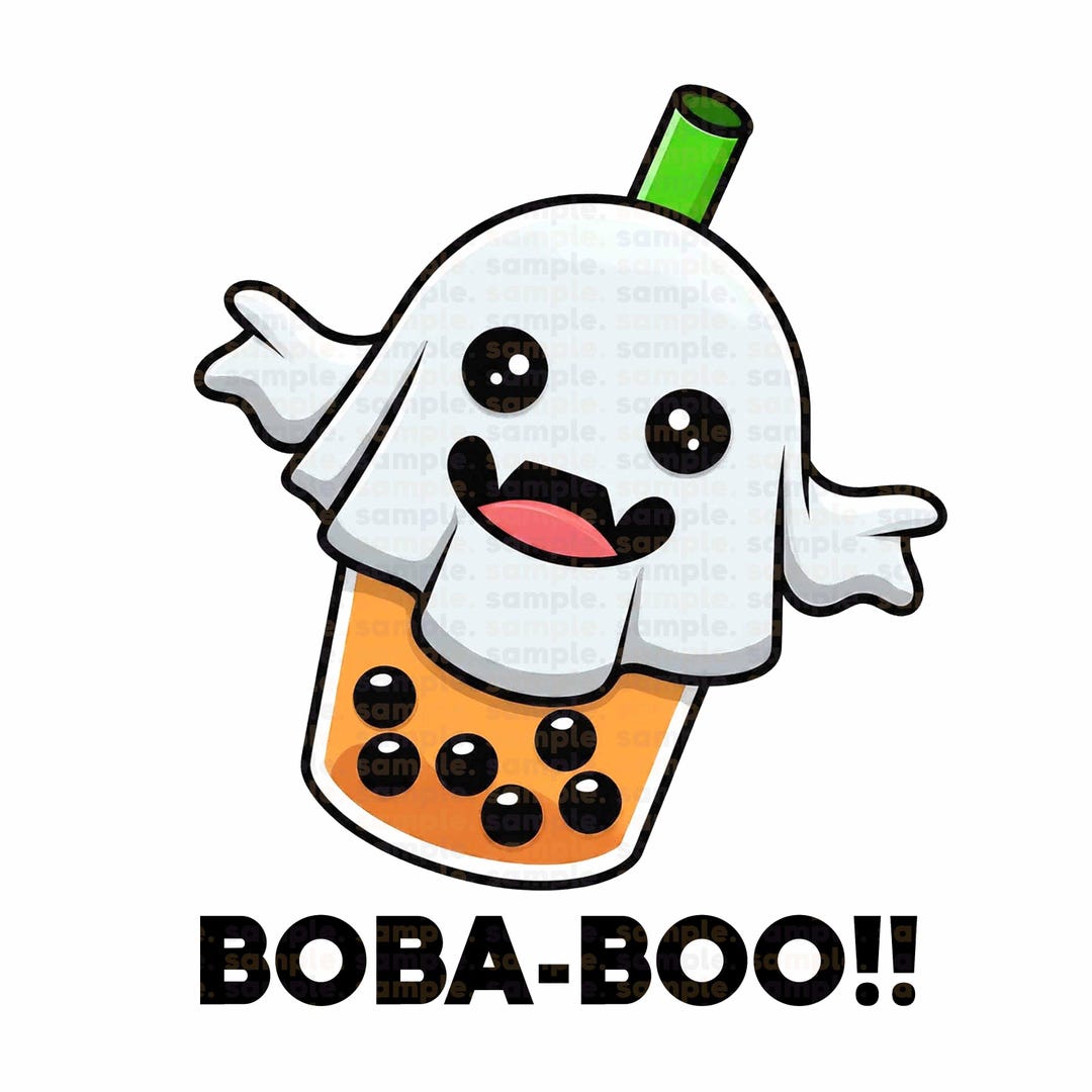 Cute Boba Tea Ghost Png, Halloween Png, Boba Tea Png, Halloween Tshirt ...