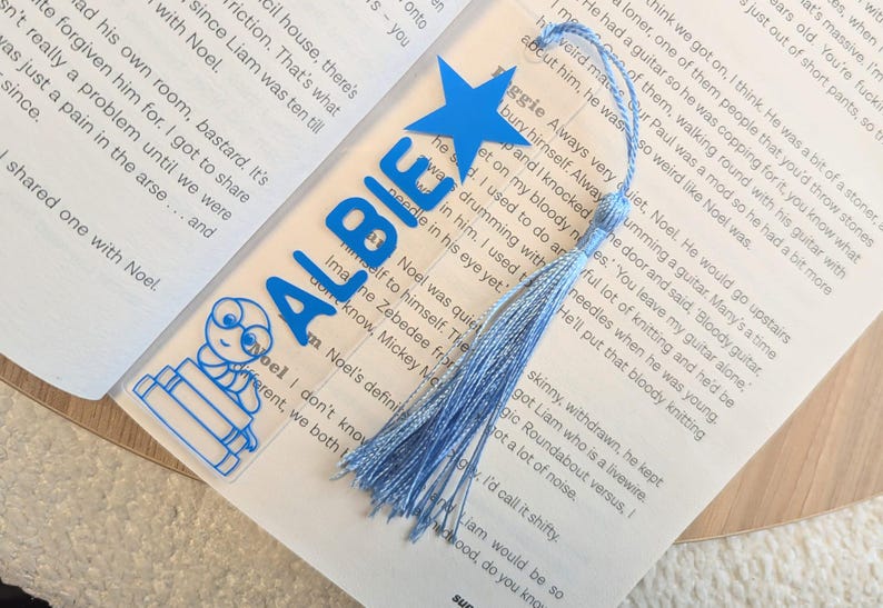 Personalised Acrylic Bookmark With Name, Custom Tassel Bookmark, Gift ...