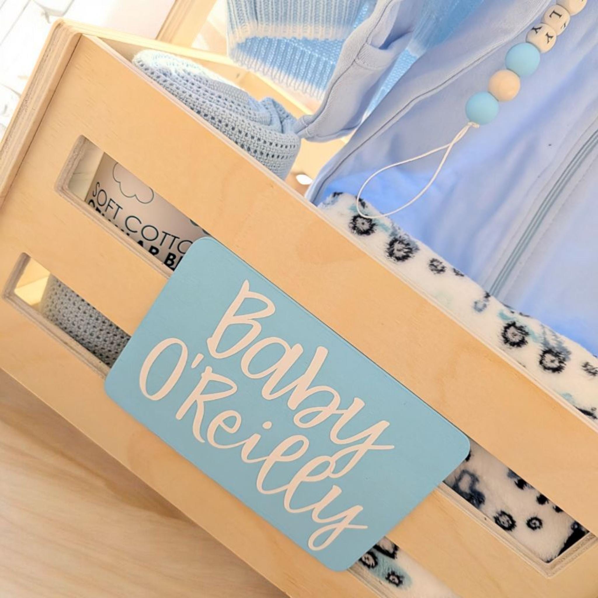 Personalized Baby Shower Crate Gift: 5 Name Hangers, Storage Hamper - Etsy