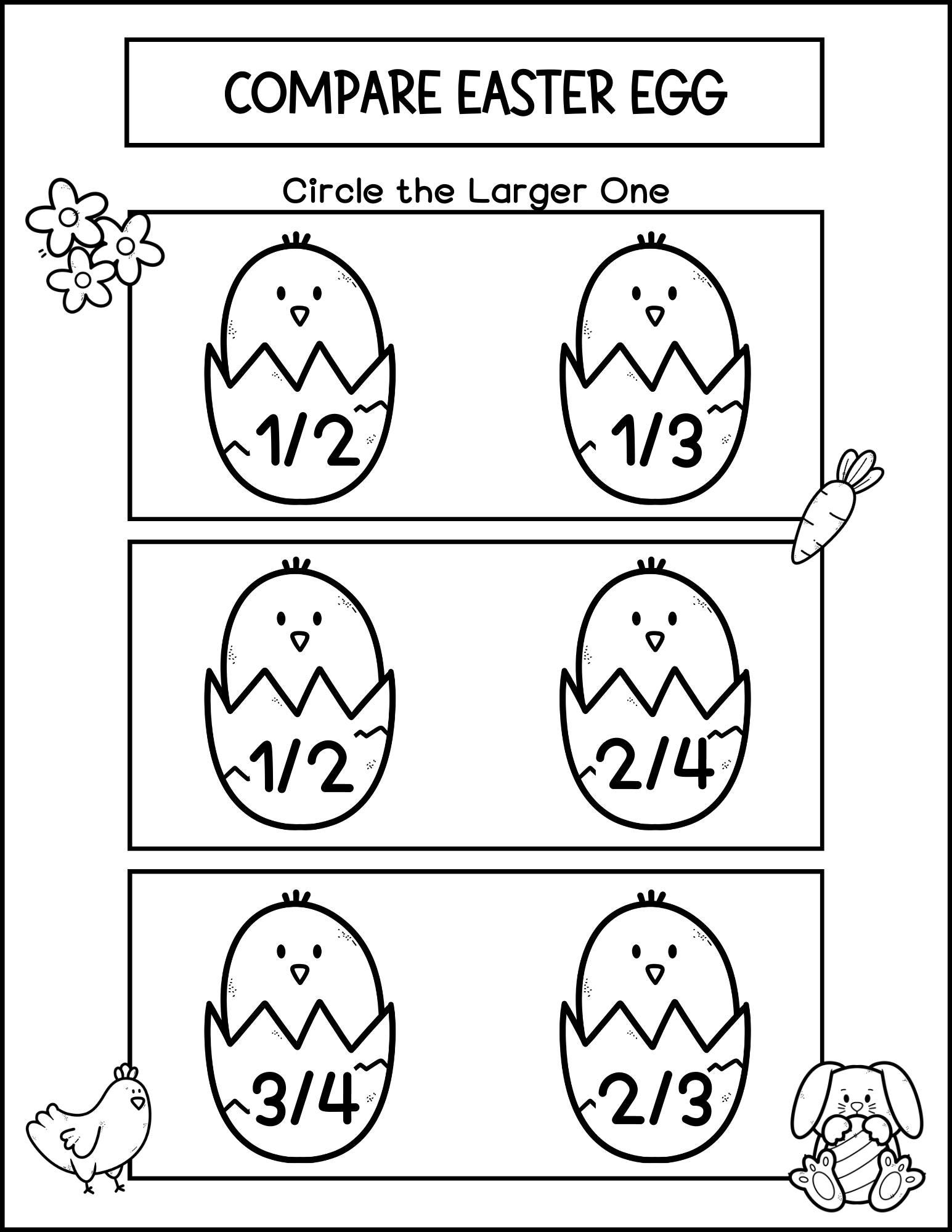 Easter Fraction Craftivity | Build a Spring Egg Basket + Writing & Math ...