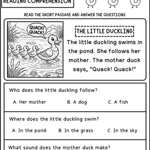 Spring Reading Comprehension Passages for Kindergarten & 1st Grade | 20 ...