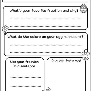 Easter Fraction Craftivity | Build a Spring Egg Basket + Writing & Math ...