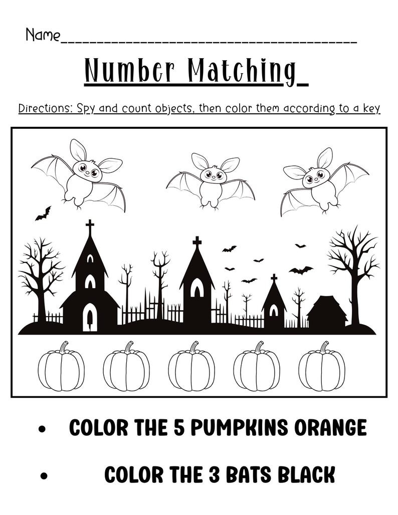 Counting Worksheets Halloween - Etsy