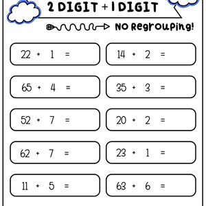 Printable 2-digit Plus 1-digit Addition Worksheets | No Regrouping ...