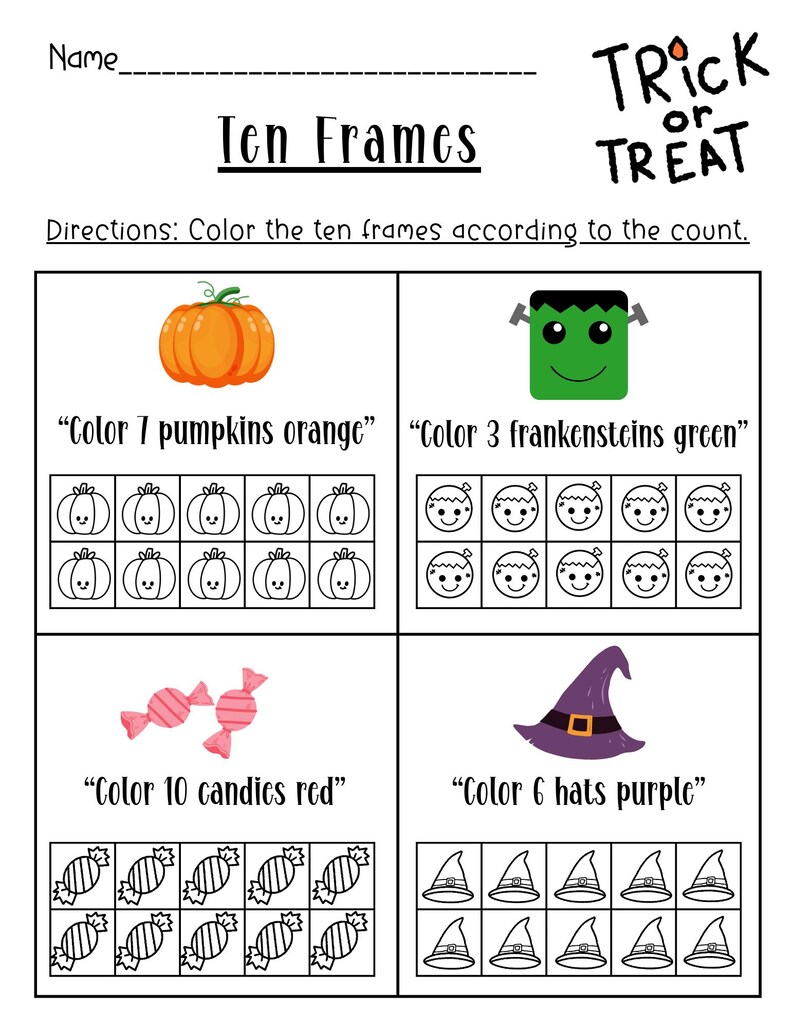 Counting Worksheets Halloween - Etsy