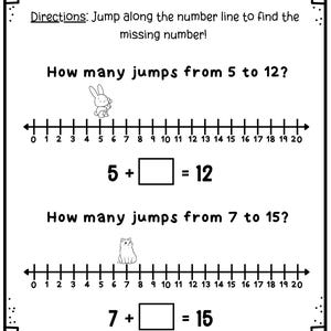 Missing Addends to 20 Worksheet - Etsy