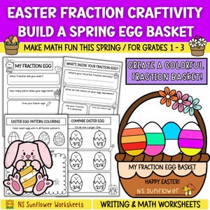 Easter Fraction Craftivity | Build a Spring Egg Basket + Writing & Math ...