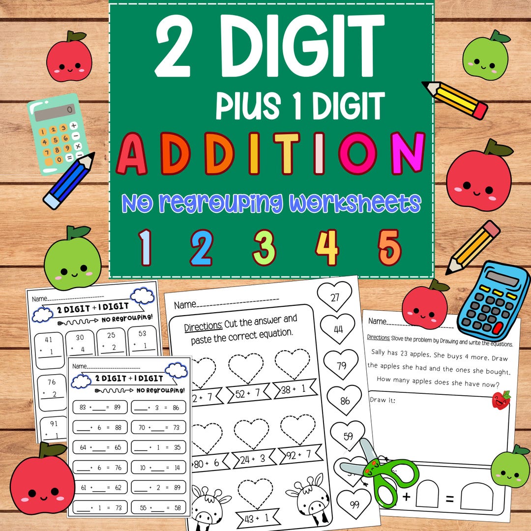 Printable 2-digit Plus 1-digit Addition Worksheets | No Regrouping ...