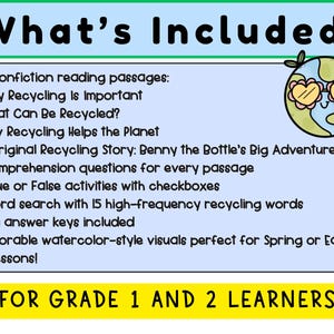 Recycling Reading Comprehension Passages and Activities | Earth Day ...