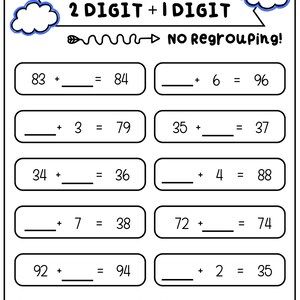 Printable 2-digit Plus 1-digit Addition Worksheets | No Regrouping ...