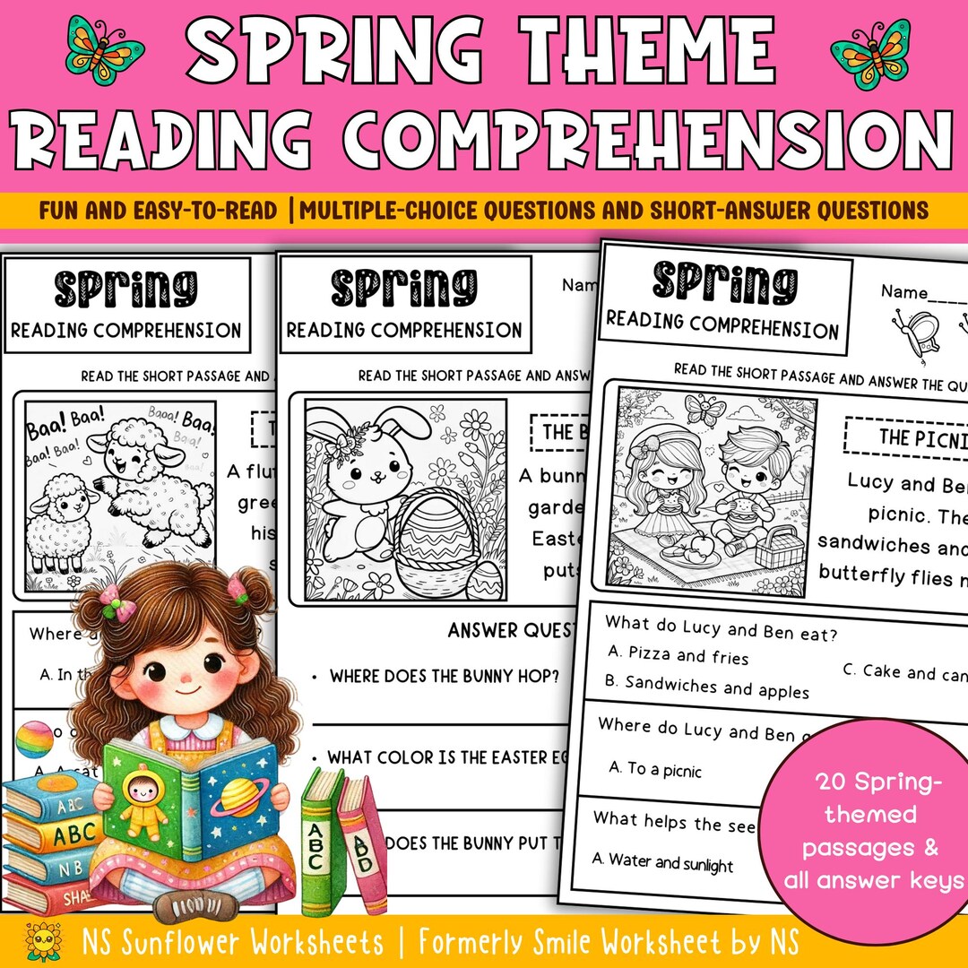 Spring Reading Comprehension Passages for Kindergarten & 1st Grade | 20 ...