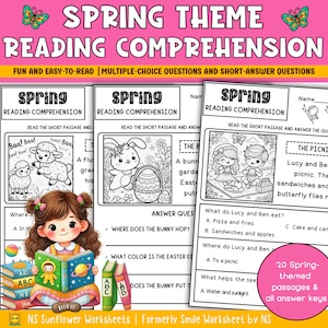 Spring Reading Comprehension Passages for Kindergarten & 1st Grade | 20 ...