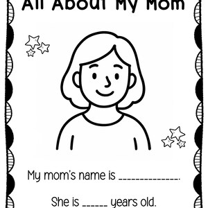 Mother’s Day Craft & Writing Kit | “all About My Mom” Booklet + 3 ...