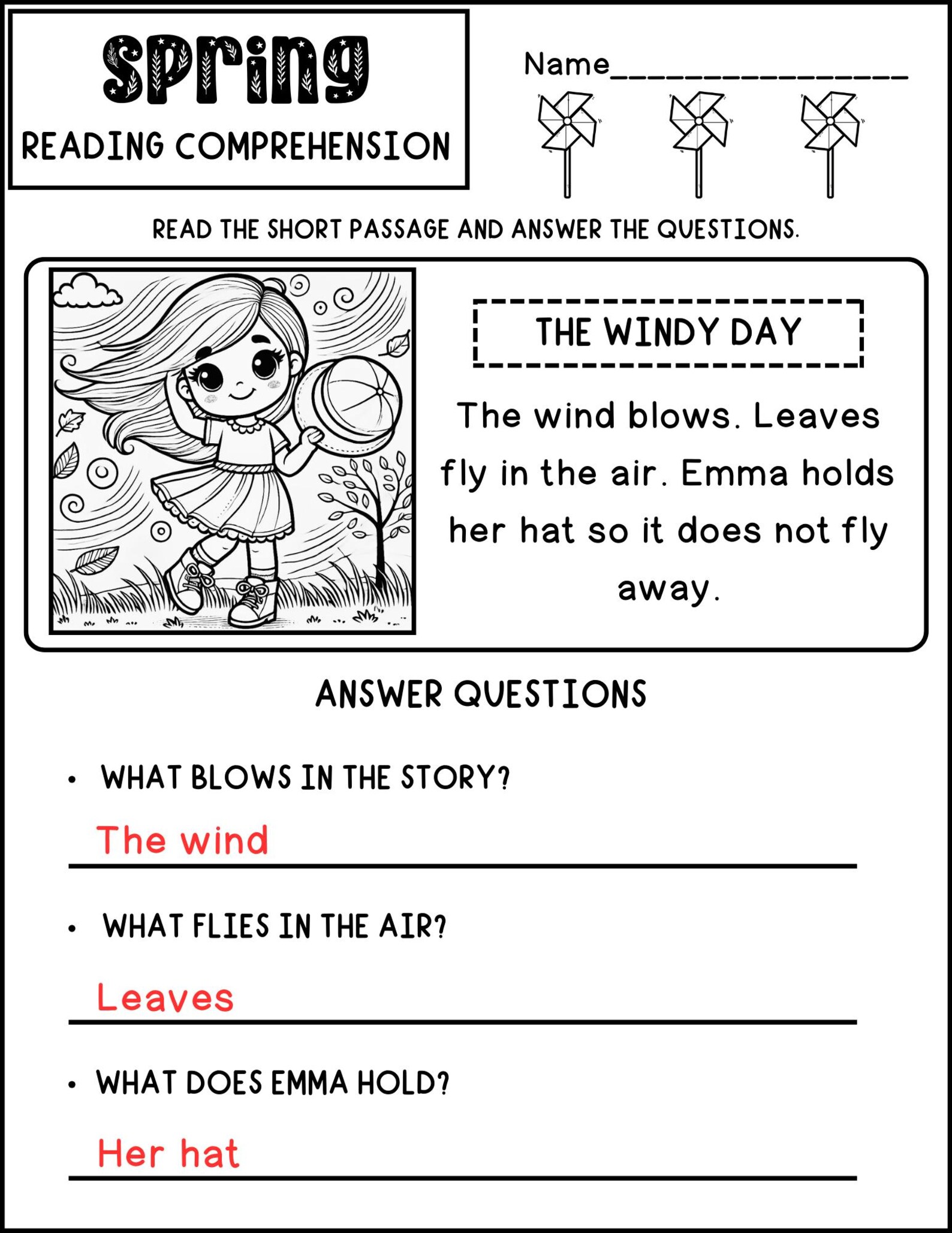 Spring Reading Comprehension Passages for Kindergarten & 1st Grade | 20 ...