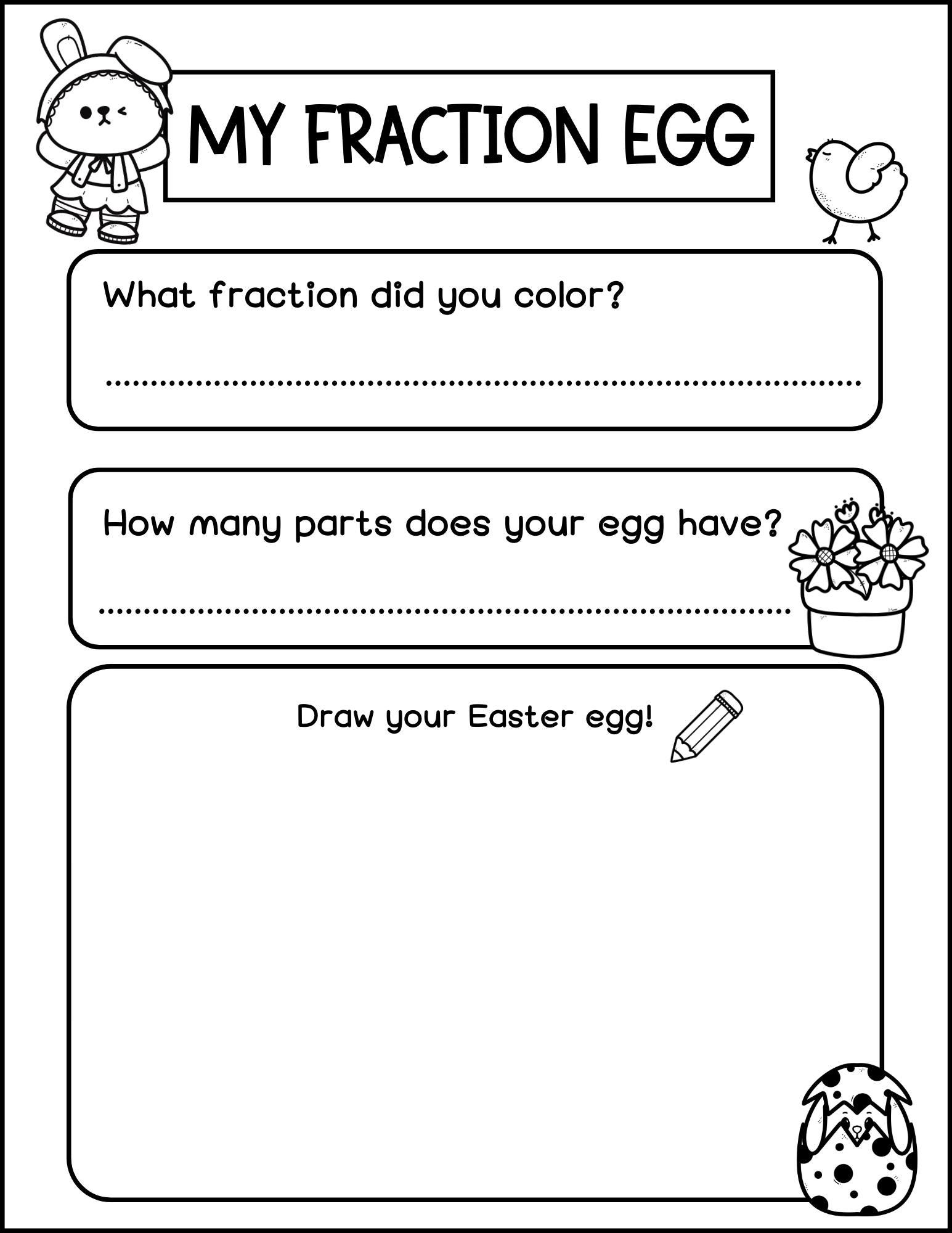 Easter Fraction Craftivity | Build a Spring Egg Basket + Writing & Math ...