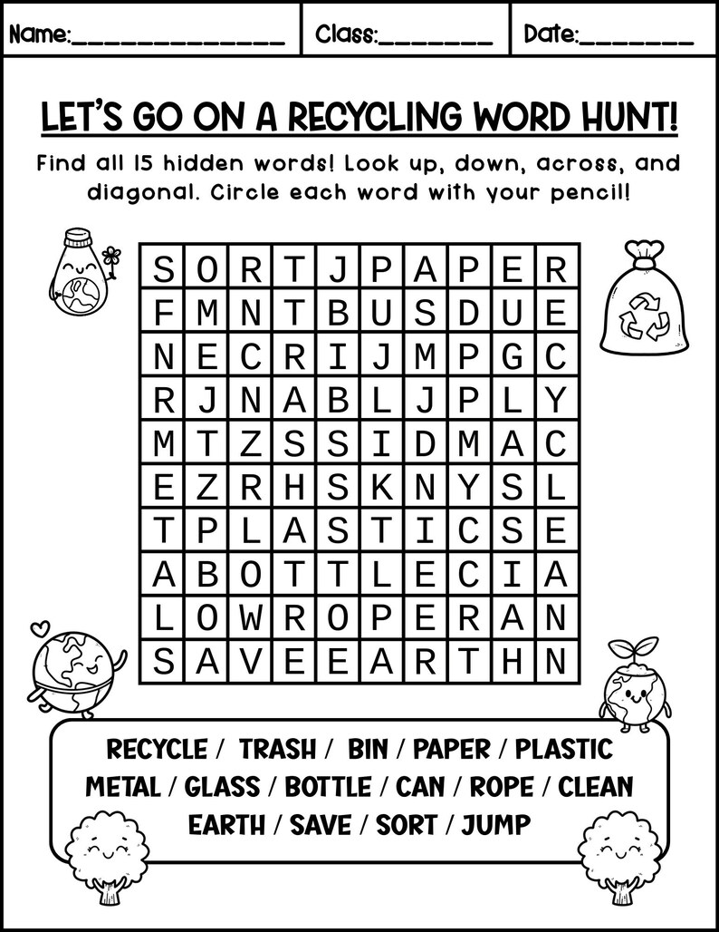 Recycling Reading Comprehension Passages and Activities | Earth Day ...