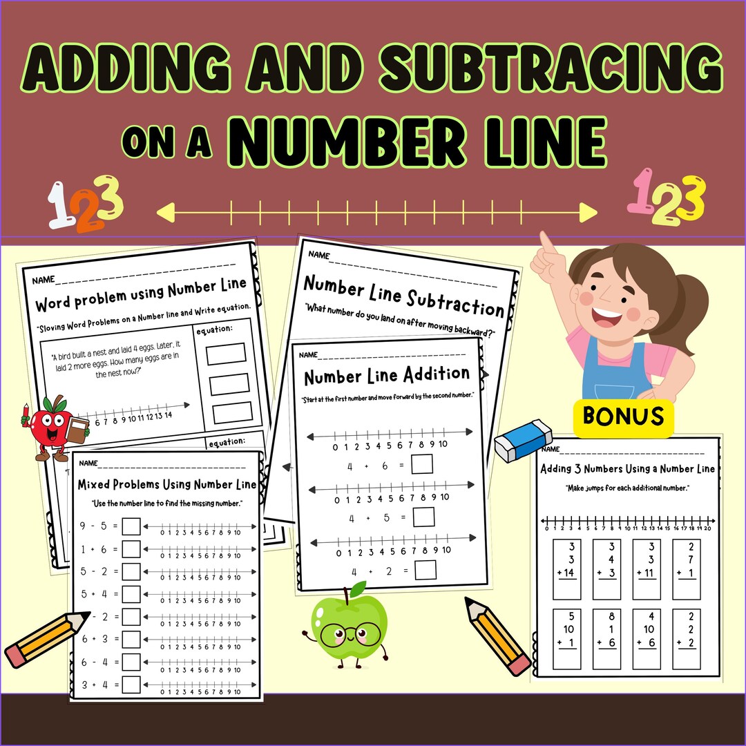 Adding and Subtracting on a Number Line Worksheet | Fun Math Activities ...