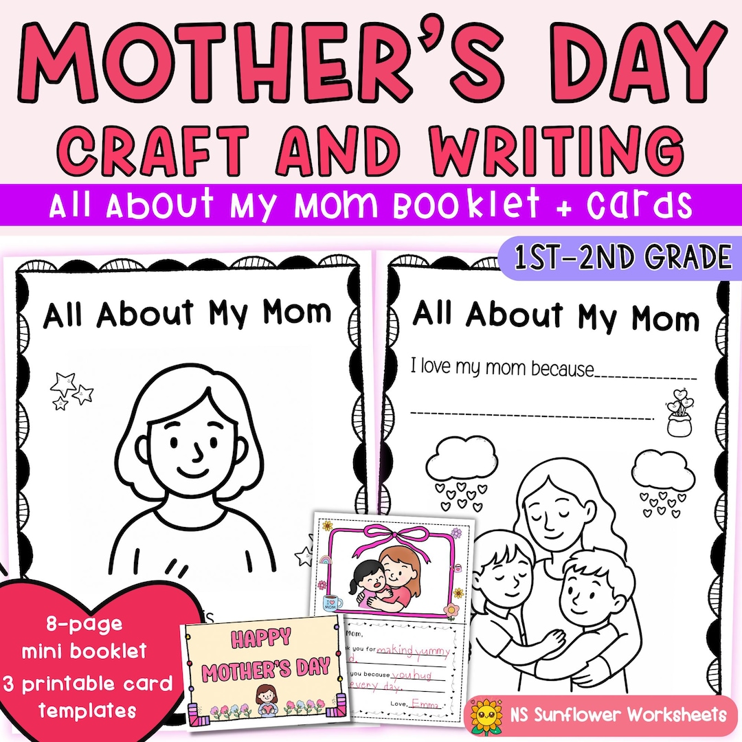 Mother’s Day Craft & Writing Kit | “all About My Mom” Booklet + 3 ...