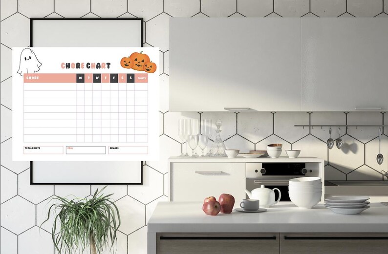 Editable Halloween Chore Chart for Kids PDF Kids Daily Weekly ...