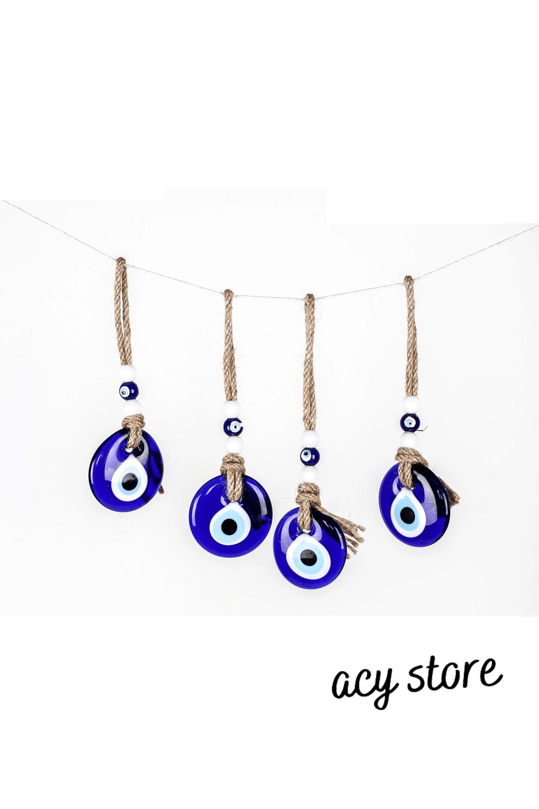 Evil Eye Rope Hanging, 2'' Inc (5 Cm Diameter) Thickness Nazar Wall ...