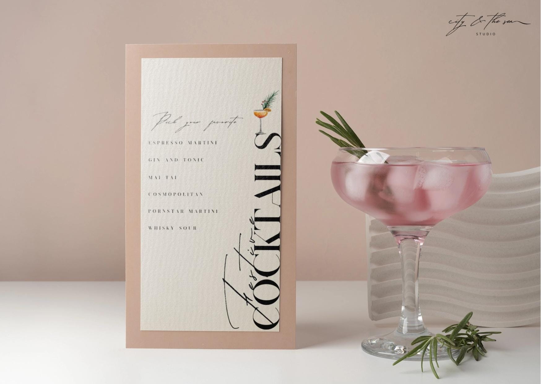 EDITABLE Cocktail Menu, Festive Cocktails Menu Template, Holiday Decor ...