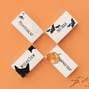 EDITABLE Halloween Party Food Labels, Halloween Buffet Food Labels ...