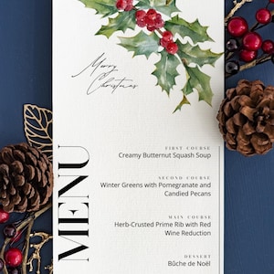 Christmas Holiday Menu Design – Modern Christmas Dinner Menu Template ...