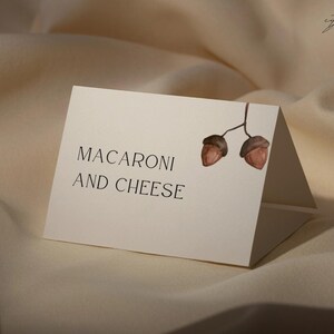 EDITABLE Thanksgiving Party Food Labels, Folded Place Cards Thanksgving ...