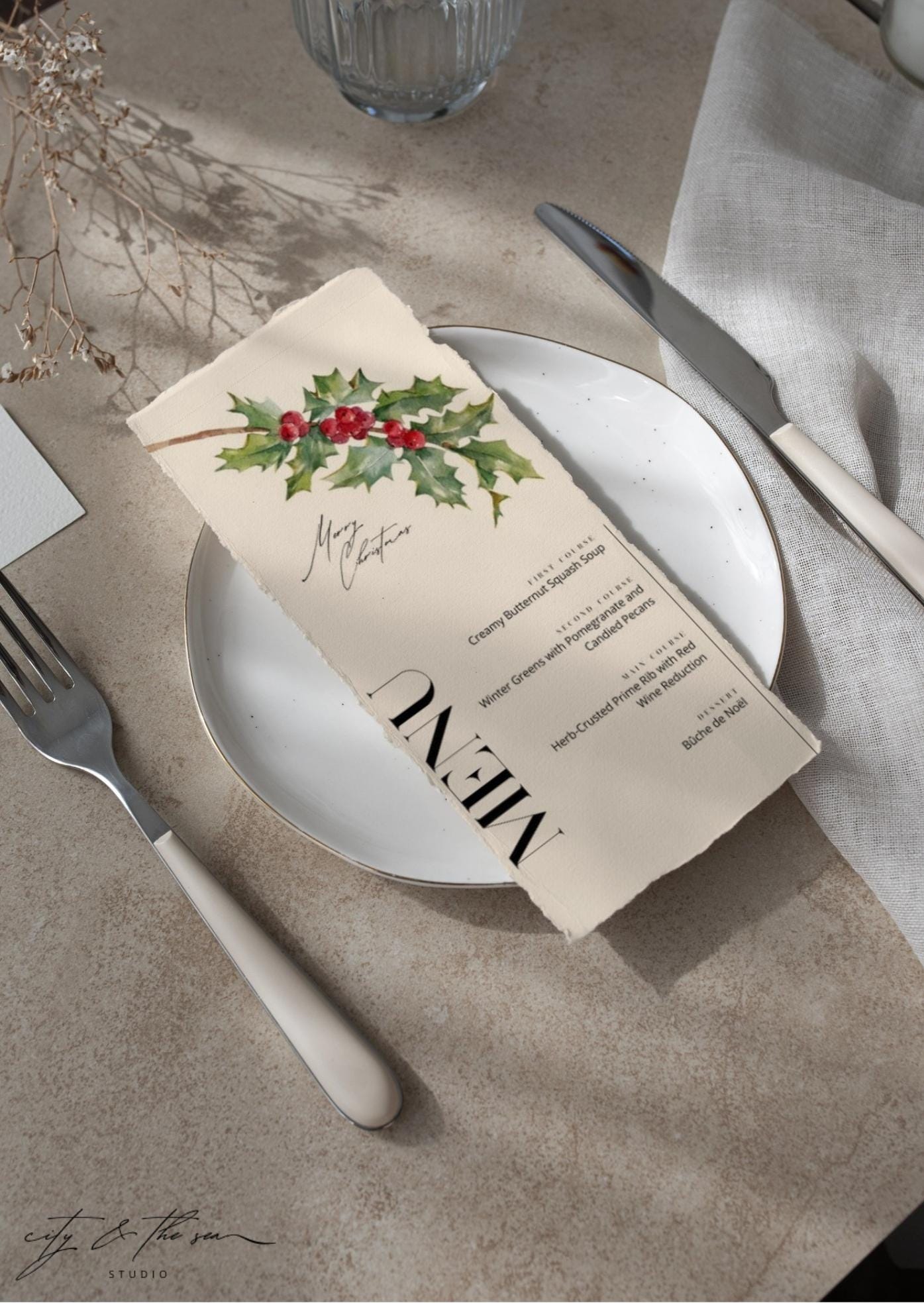 Christmas Holiday Menu Design – Modern Christmas Dinner Menu Template ...