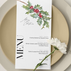 Christmas Holiday Menu Design – Modern Christmas Dinner Menu Template ...