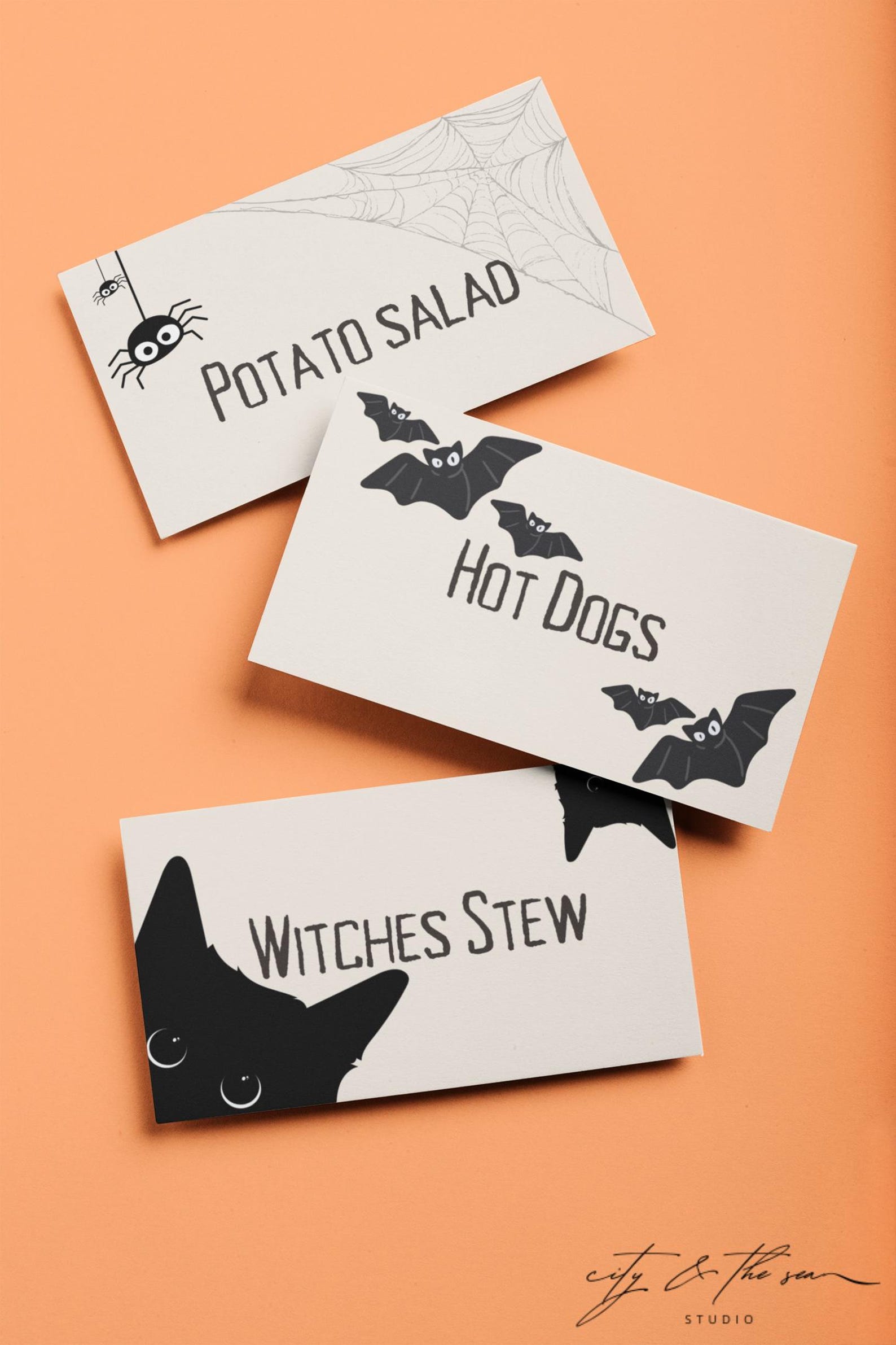 EDITABLE Halloween Party Food Labels, Halloween Buffet Food Labels ...