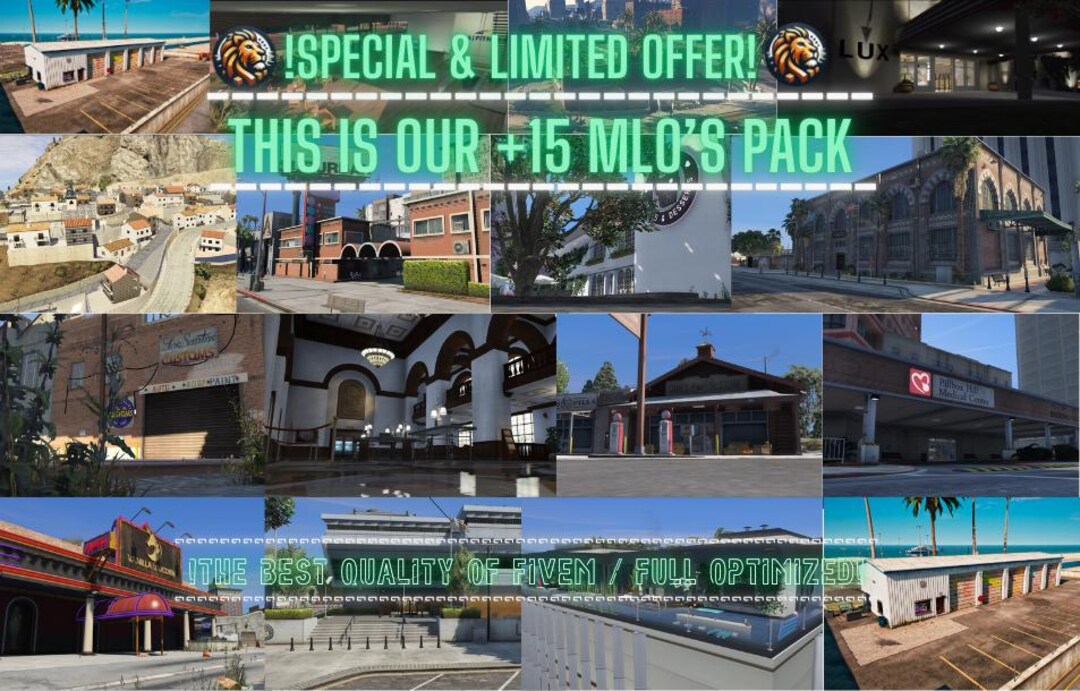 Pack 15 MLO / MAP | Fivem GTAV | Optimized | Drag and Drop Files | Best ...