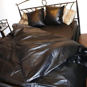 Real Calf Soft Leather Bed Sheet, NAPA Super Soft Pillow Cover and ...