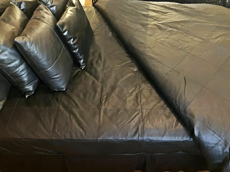 Real Calf Soft Leather Bed Sheet, NAPA Super Soft Pillow Cover and ...