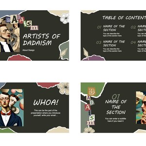 Dadaism Inspired Powerpoint Template - Editable Modern Art Slides for Creative Presentations - Etsy