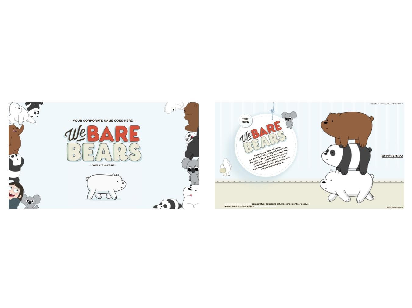 We Bare Bears-themed Slide Deck |powerpoint Template for Kindergarten ...