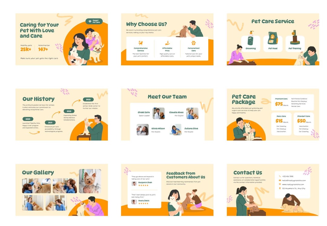 Modern Pet Care Business Presentation Template | Editable Powerpoint ...