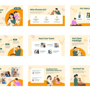 Modern Pet Care Business Presentation Template | Editable Powerpoint Slides | Perfect for Animal ...