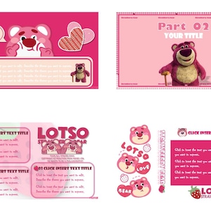 Lotso Toy Story Power Point Vorlage: Rosa Erdbeer-Folien für Kinder ...