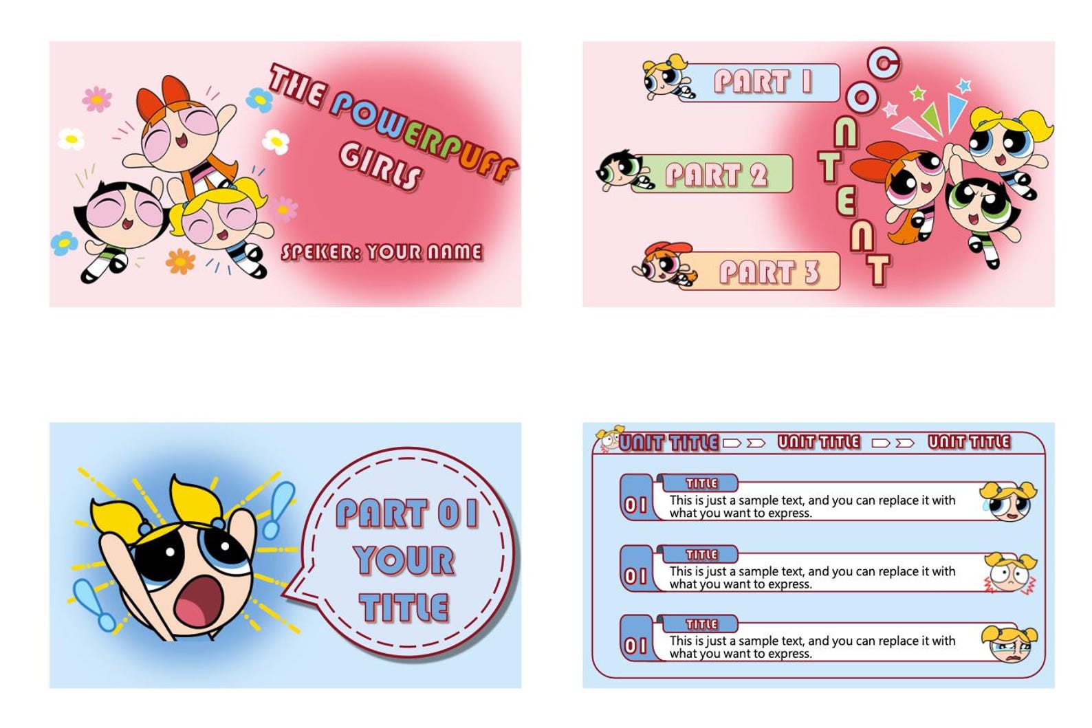 Powerpuff Girls Powerpoint Template | Cartoon Presentation Slides ...