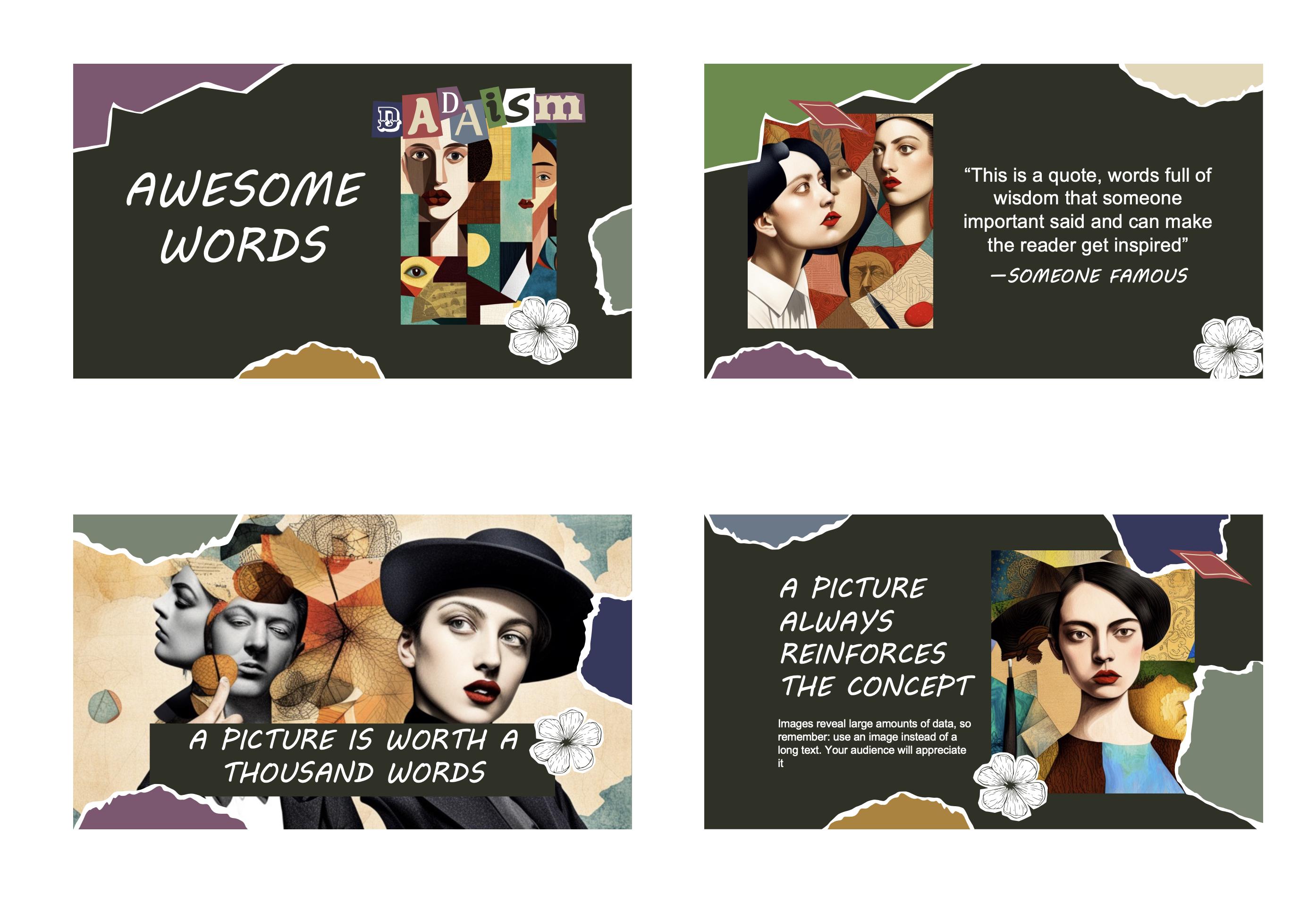 Dadaism Inspired Powerpoint Template - Editable Modern Art Slides for Creative Presentations - Etsy