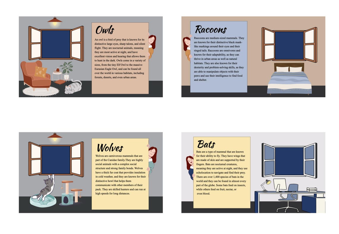 Diurnal and Nocturnal Animals Educational Printable | Digital Download ...