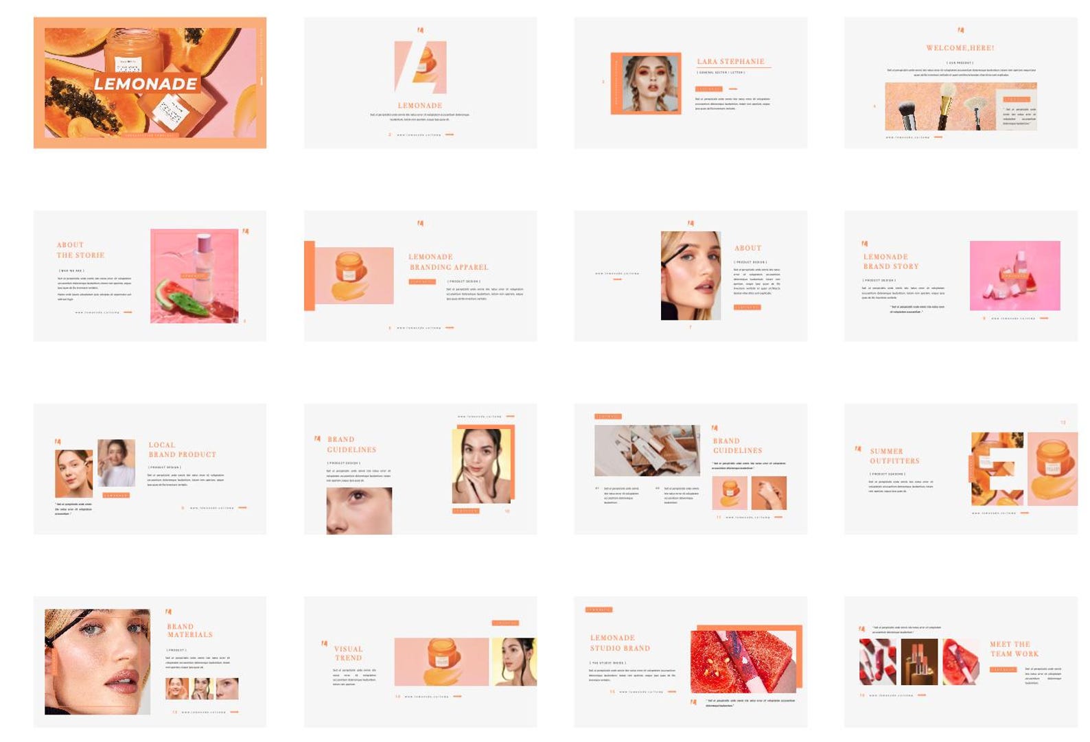 Vibrant Beauty Brand Powerpoint Template for Skincare and Cosmetics ...