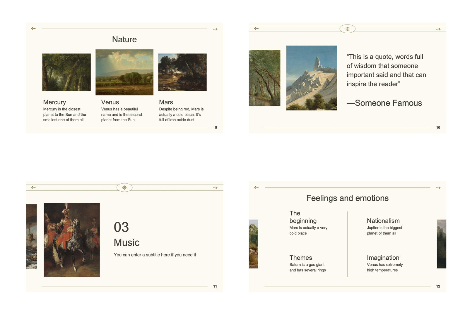 Romanticism Powerpoint Template - Elegant High School Arts Presentation ...