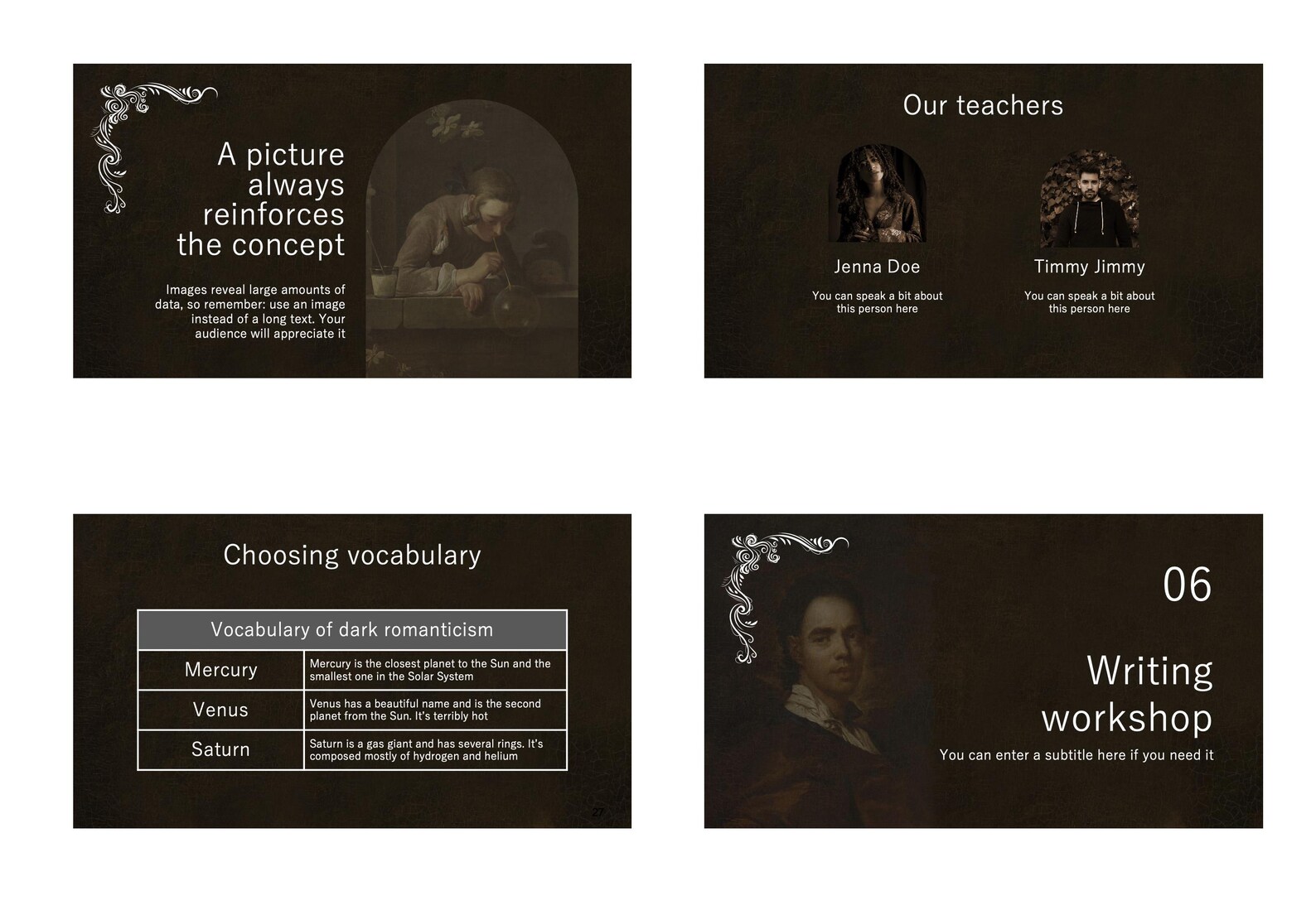Gothic Romanticism Presentation Template | Vintage Slide Deck for ...